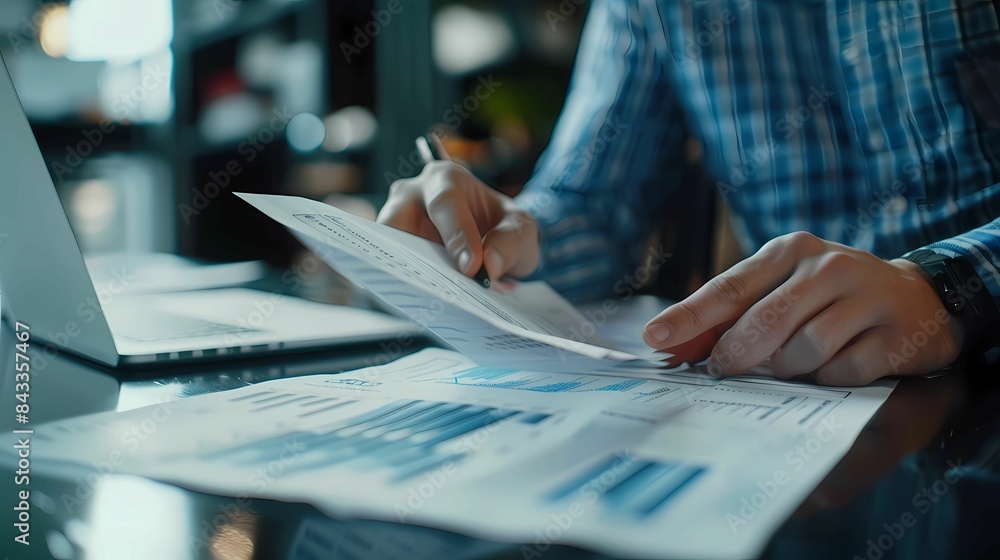 Business analysts examine financial statements to verify internal ...