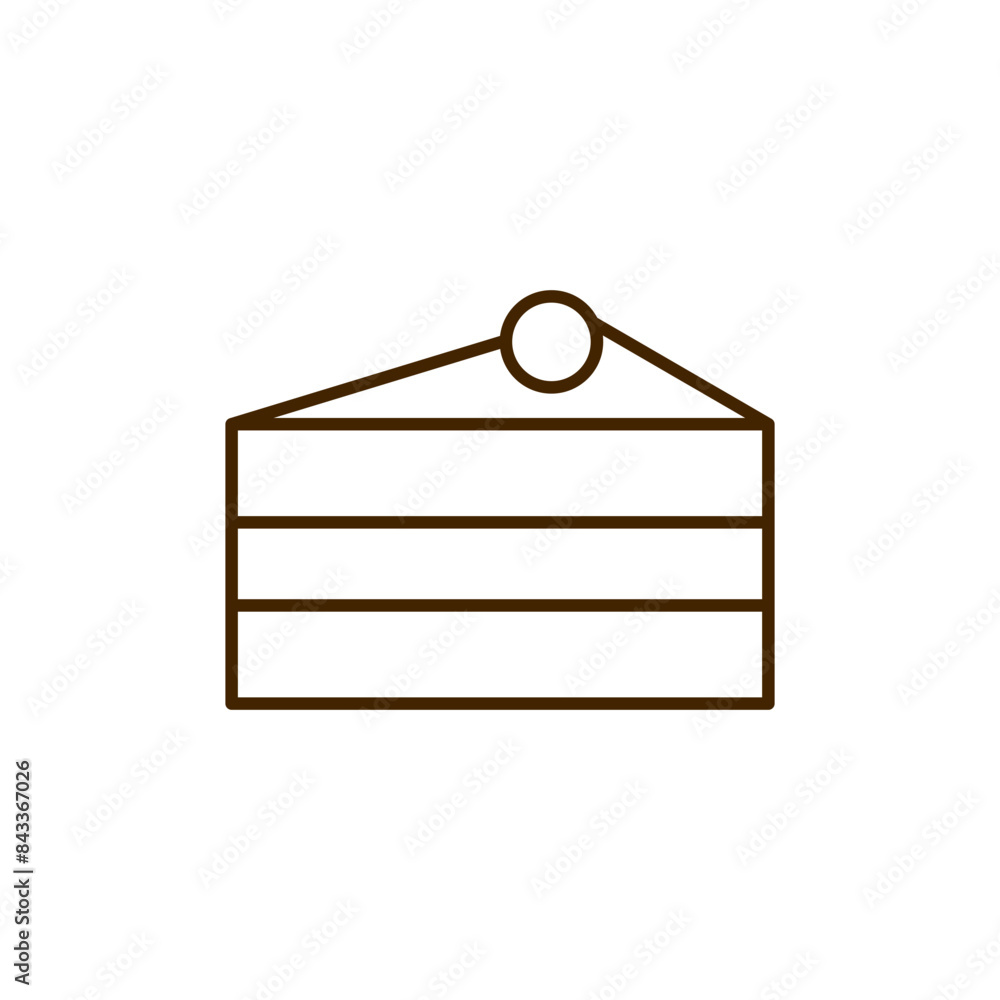 Continuous one line cake with cherry. Hand drawing art dessert theme ...