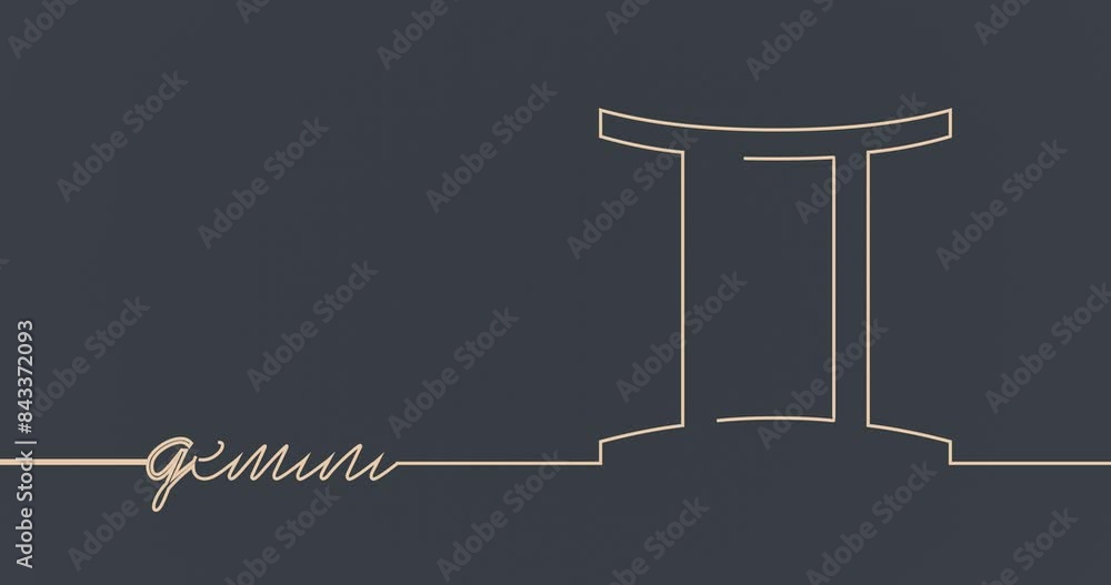 Twins or Gemini zodiac symbol icon in thin line style Stock Video ...
