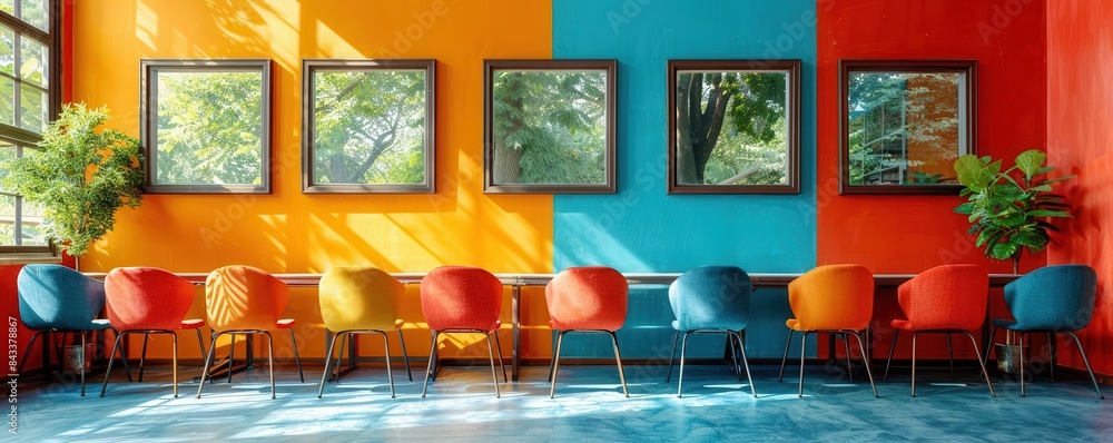 adult learning classroom flat design front view concept of continuing ...