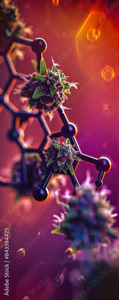 THC molecule structure with carbon and hydrogen atoms Stock ...