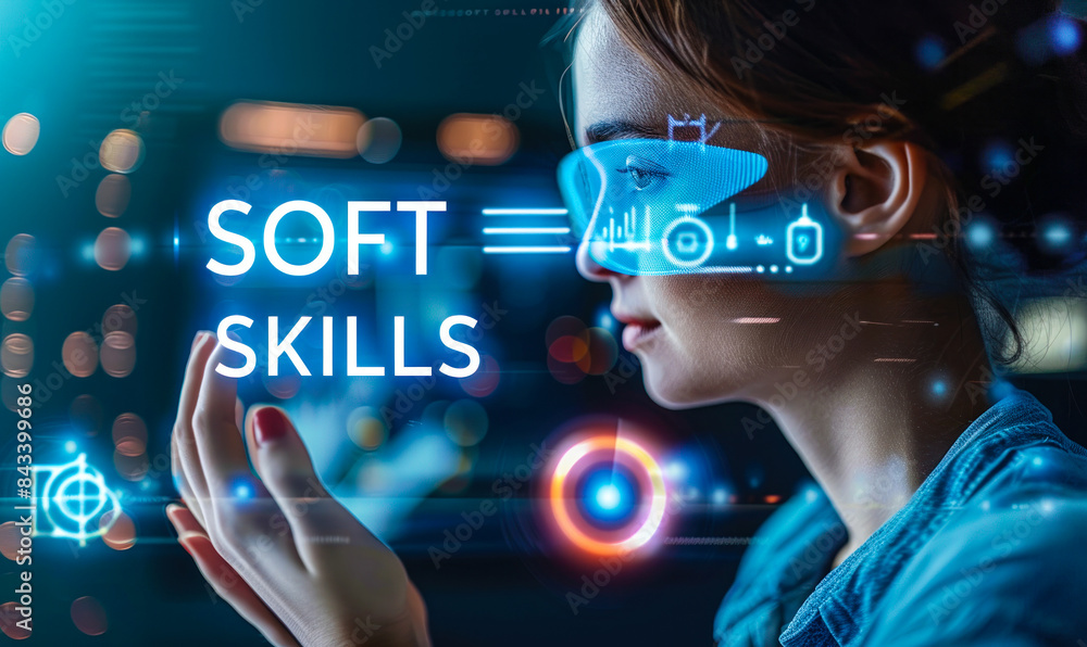Person highlighting concept of soft skills essential for professional ...