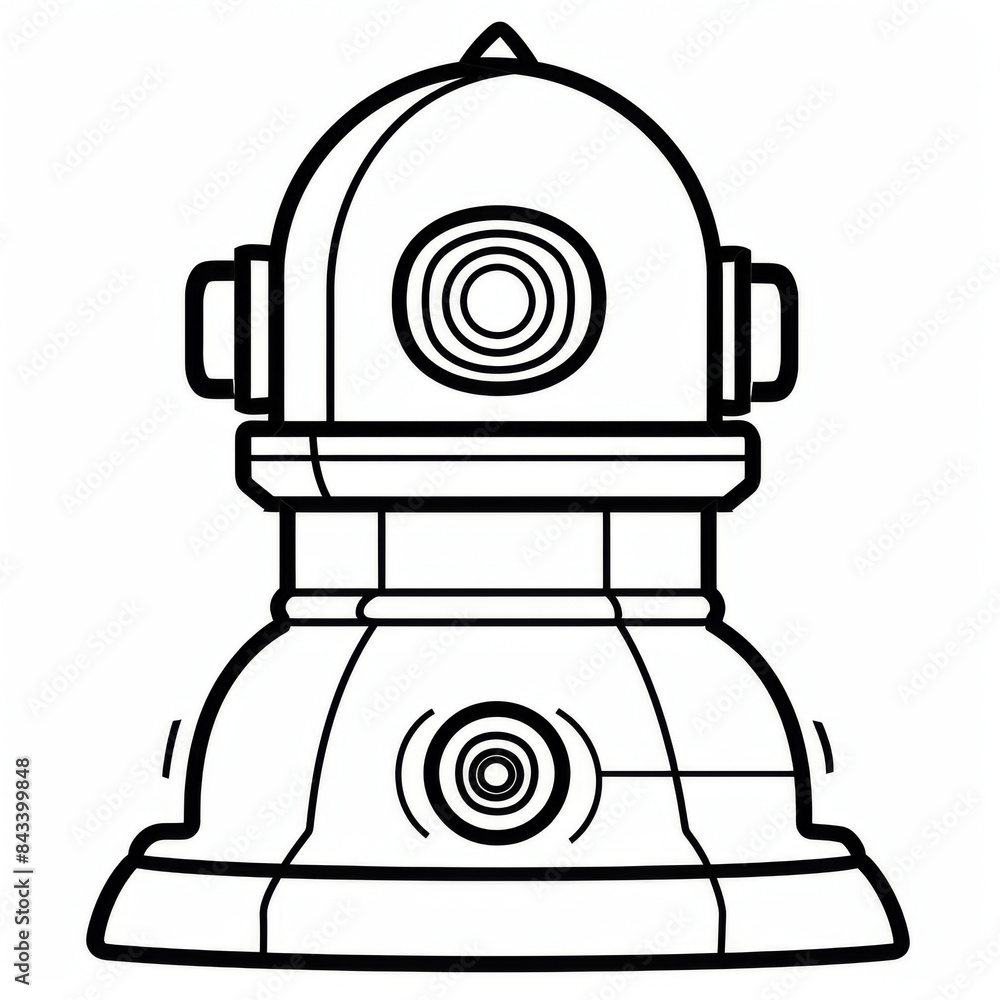 Black and white outline drawing of a fire hydrant, useful for coloring ...