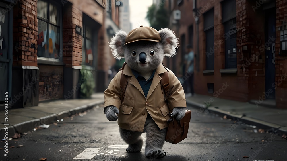 Meet the koala detective, sporting a classic beige gabardine Sherlock ...