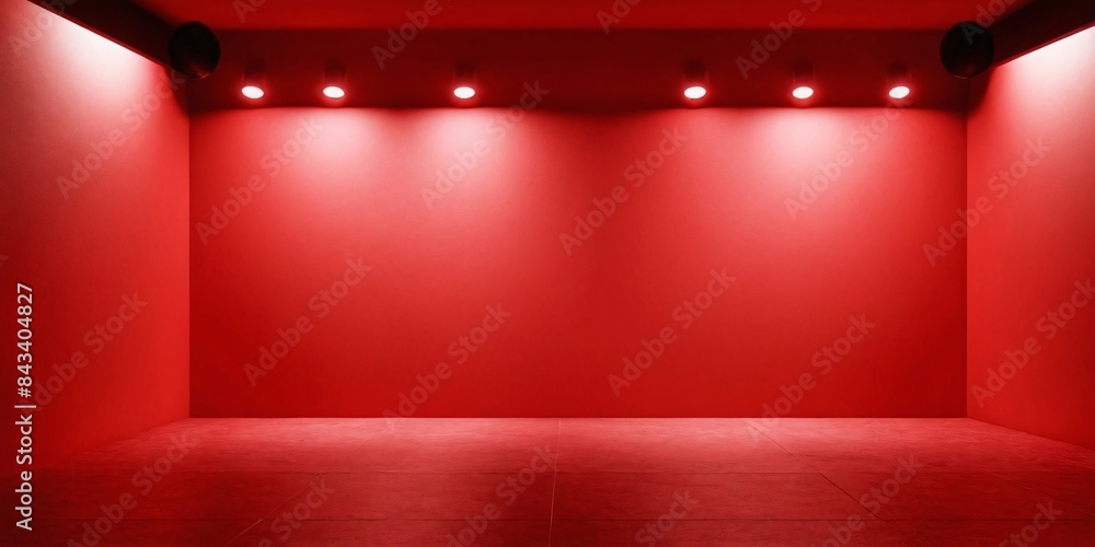 Red Gradient Spotlight Texture Background in Abstract Room. Empty Space ...