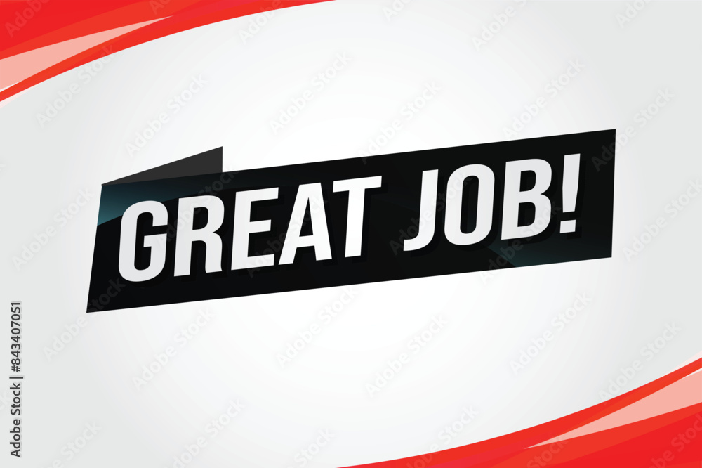 Great job word concept vector illustration with 3d lines style for ...