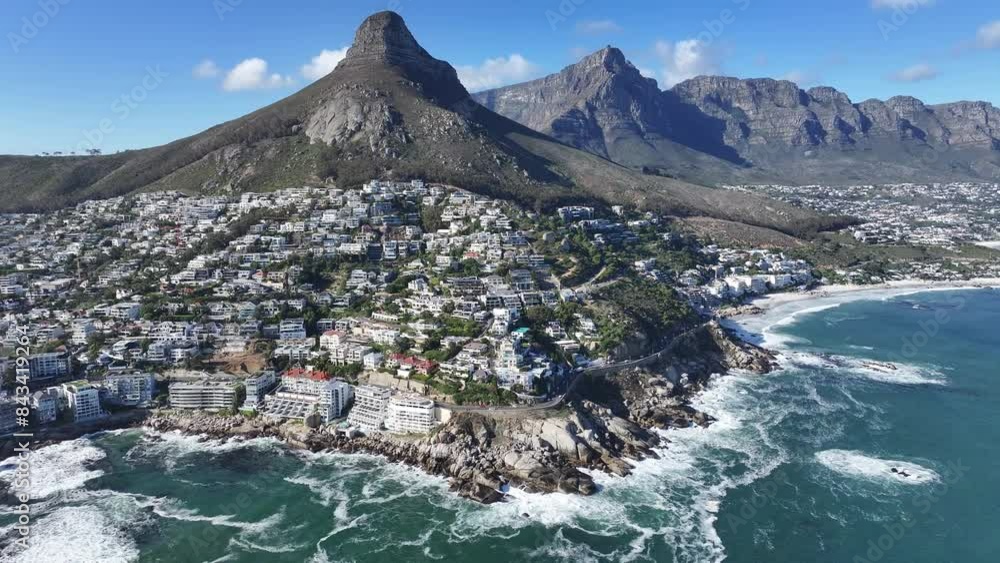 Camps Bay Beach At Cape Town In Western Cape South Africa. Table ...