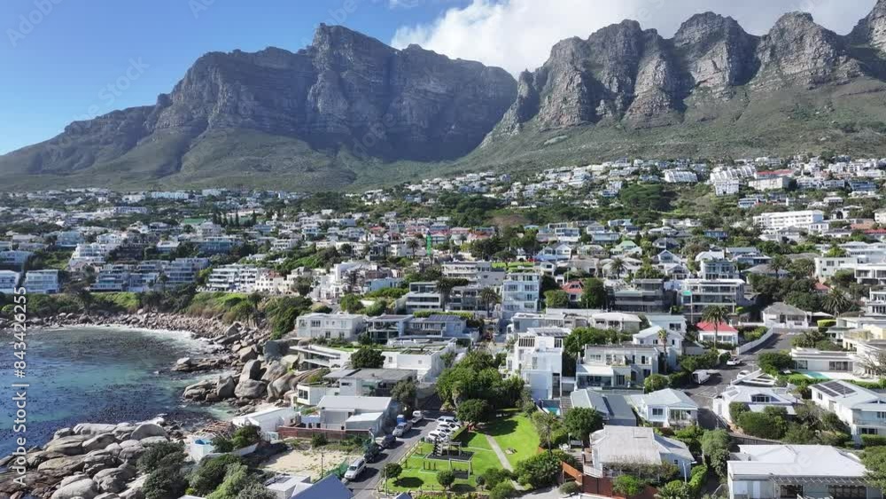 Camps Bay Beach At Cape Town In Western Cape South Africa. Table ...