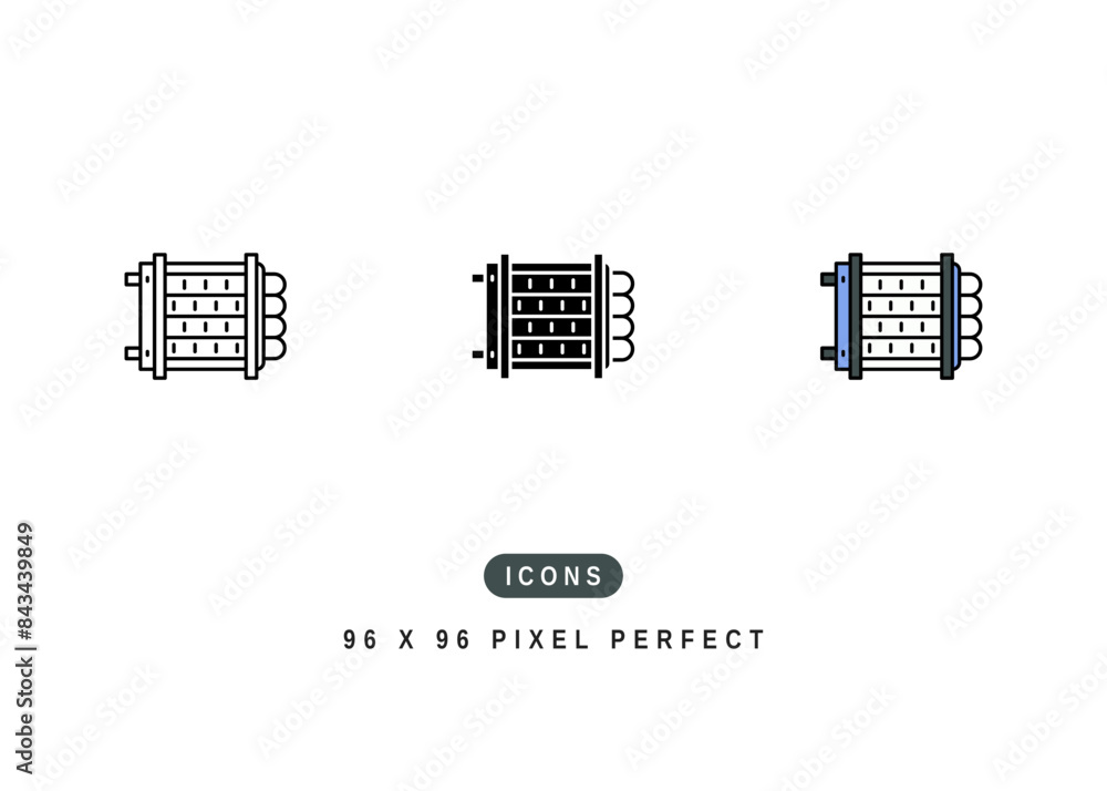 Heat Exchanger Icon. Electric Fan Radiator Pictogram Graphic ...