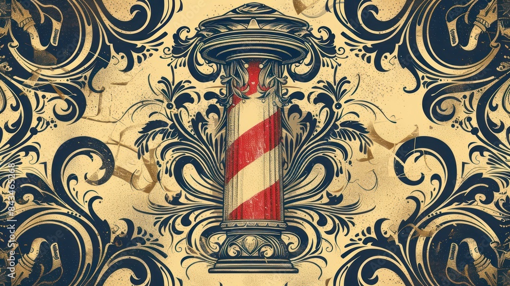 Barbershop barber pole, Classic vintage barber pole illustration ...