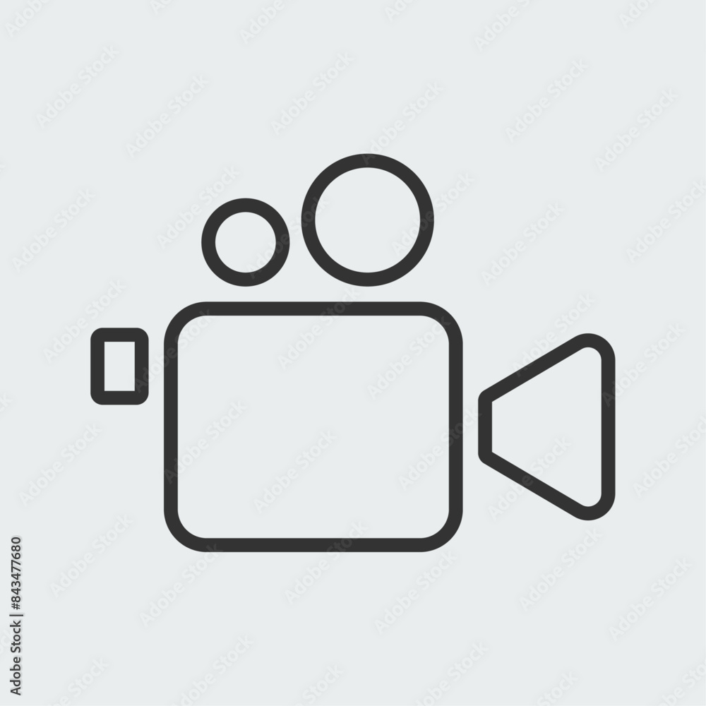 Video camera sign, cinema footage icon, movie record symbol. Easy ...