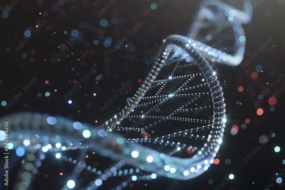 The double helix structure of DNA, a molecule that encodes the genetic ...