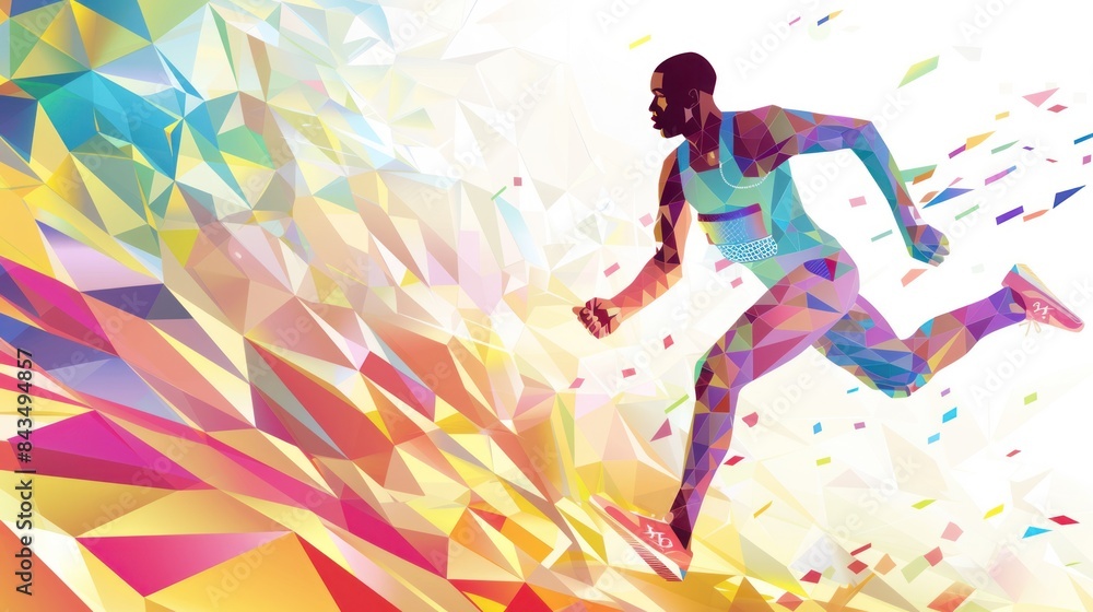 Paris 2024 Olympic runners. vector illustration Stock Illustration ...