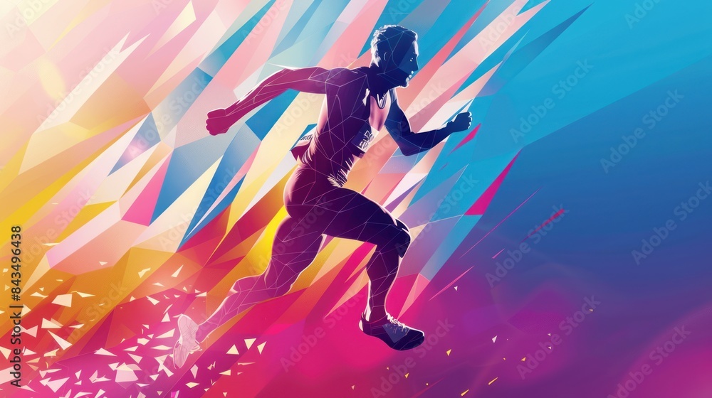 Paris 2024 Olympic runners. vector illustration Stock Illustration ...