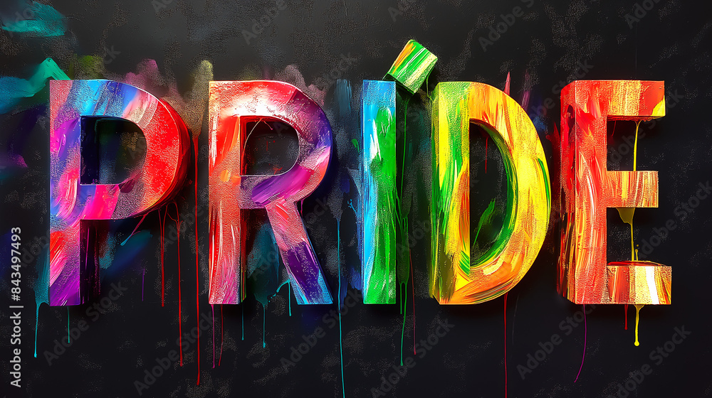 Liquid Rainbow Paint 3D Pride Sign, Wallpaper, Banner, Cover, Header ...