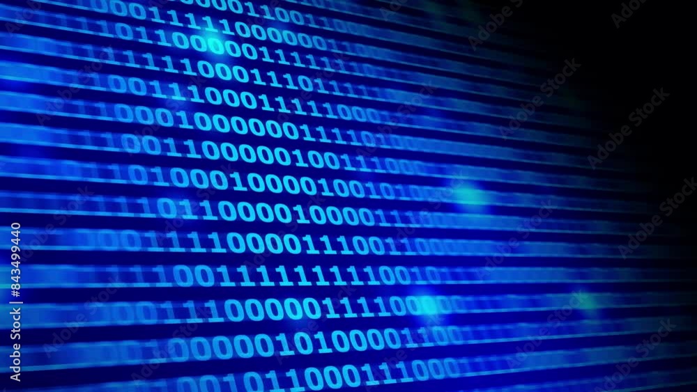 Binary Code Concept Binary Code In The Matrix Style In The Technological Space Looping Matrix