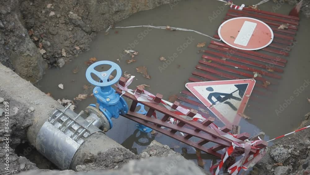 Repair of water supply in the city,laying of new pipes and valves.A ...