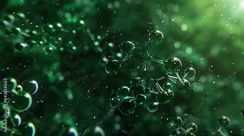 An illustration of molecular structures representing biodegradable ...