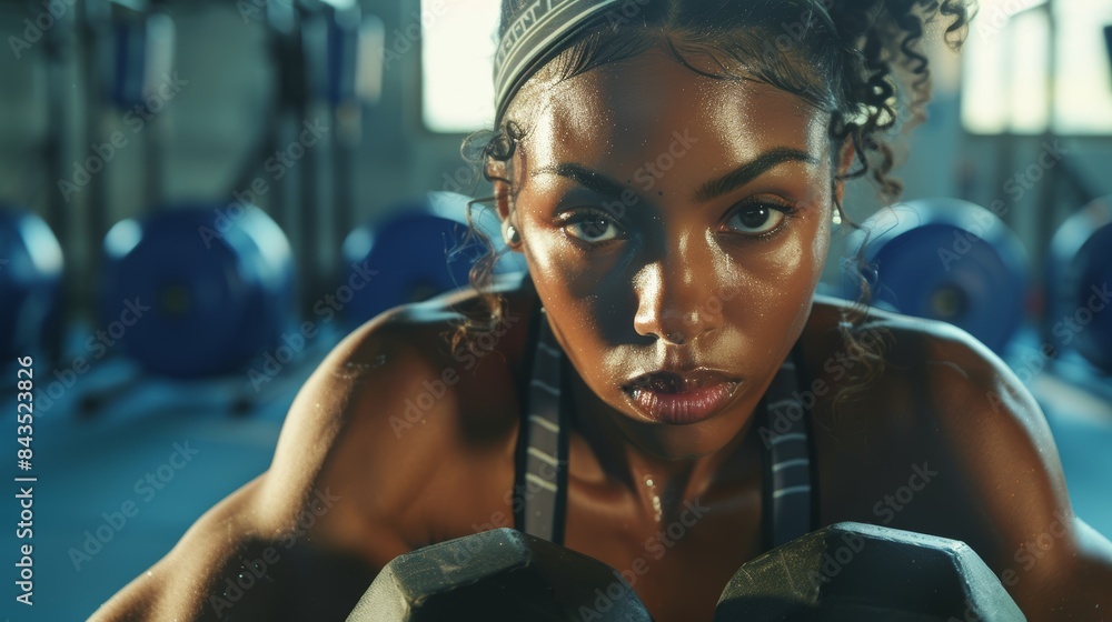Kettlebell training for black women and bodybuilders at a gym for ...