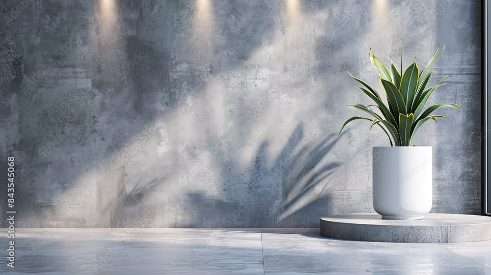 Empty Space interior Minimalist interior design with concrete wall and ...