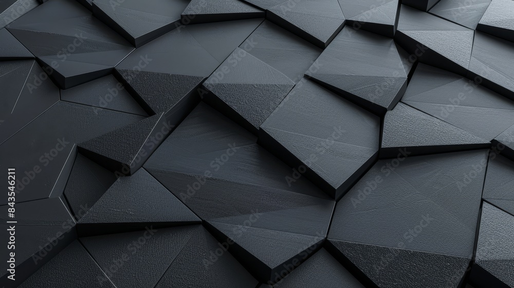 Abstract black geometric surface with textured and angular shapes ...