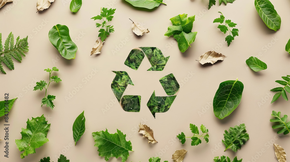 symbols of sustainable development, such as eco-friendly practices with ...