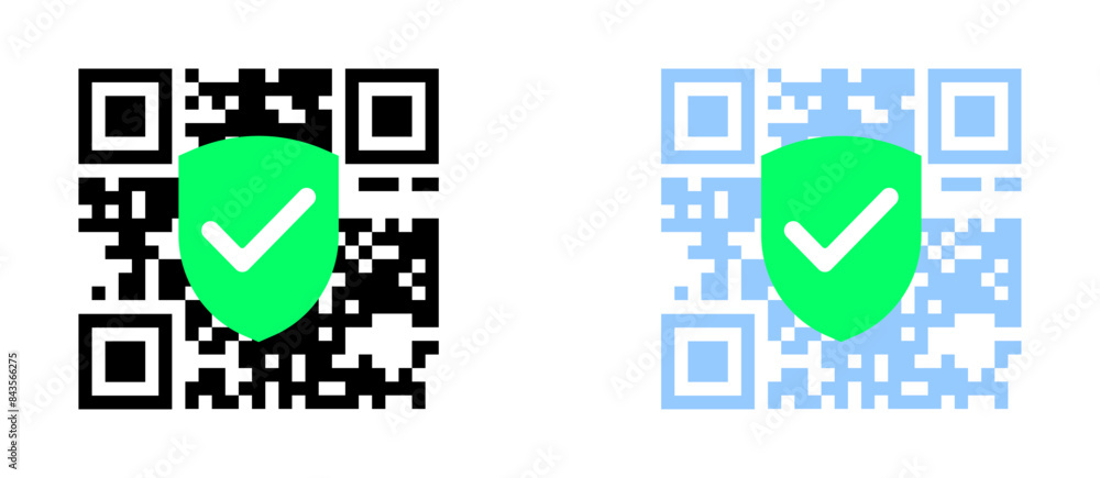 QR-Code Set Icons. Secure Flat style connection. Vector icons. Stock ...