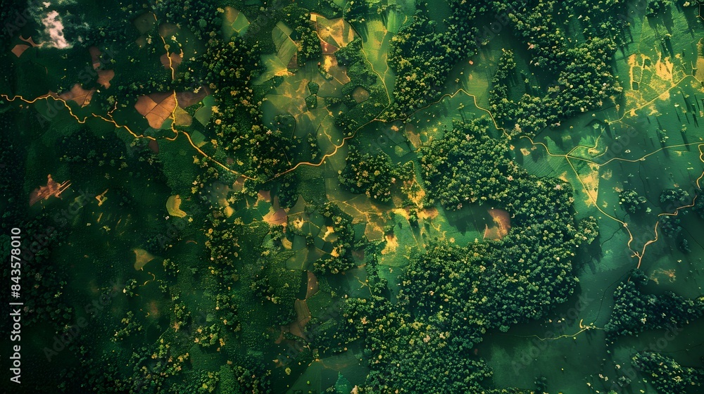 Fotografia do Stock: A satellite view of deforestation in the Amazon ...