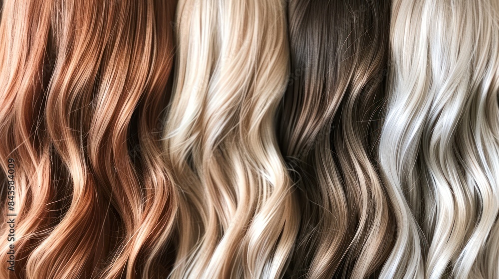 Blonde Hair Color Palette With Different Shades Of Hair Colors Stock ...