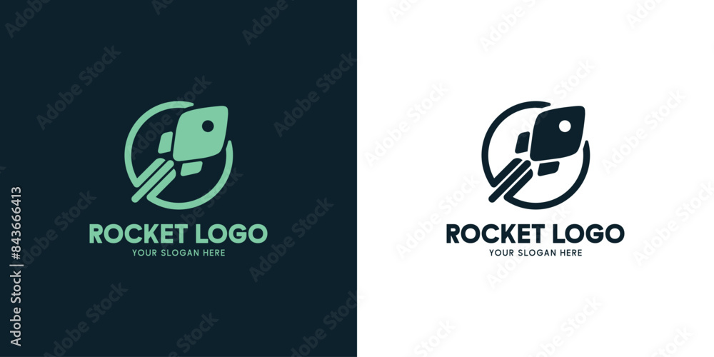 Launching Take Off Rocket Jet Plane Space modern logo word mark ...