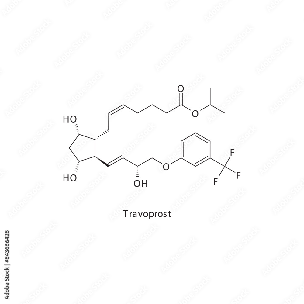 Travoprost flat skeletal molecular structure Prostaglandin Analogue ...