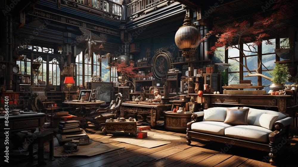 Chinese office interior Design, Chinese Traditional, Fully Traditional ...