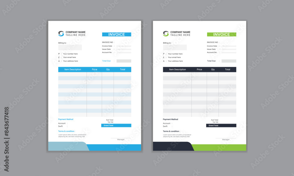 Professional Invoice Design Template (Modern Invoice Design) Stock ...