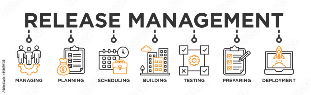 Release management banner web icon vector illustration concept with ...