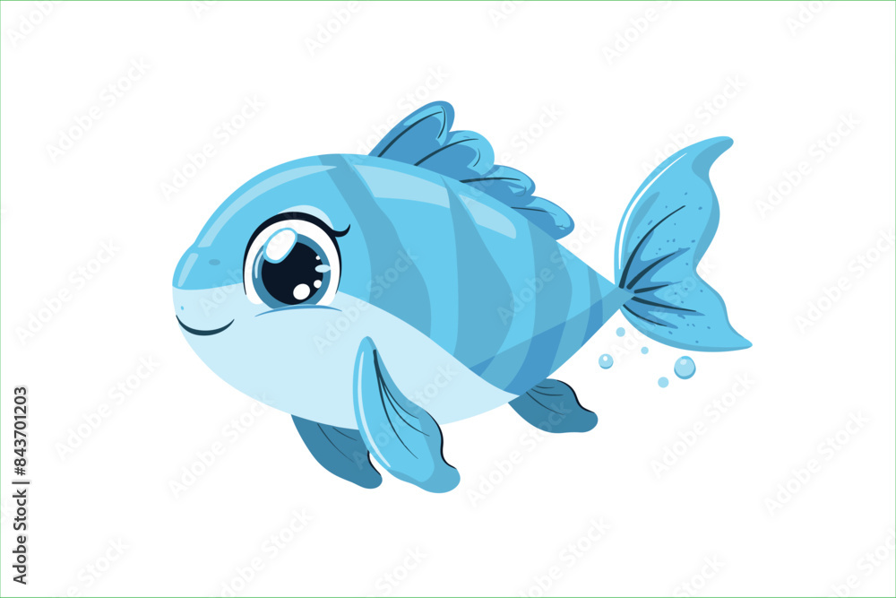 Isolated Cute Nemo Fish Cartoon Vector Illustration. Cute fish cartoon ...