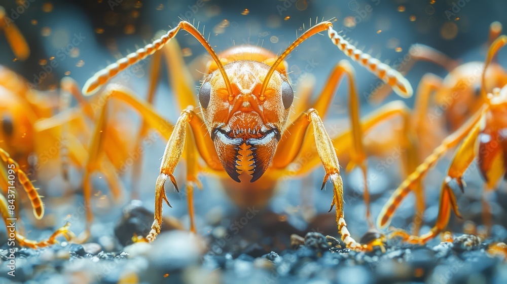 Soldier ants protecting their colony, showcasing their defensive ...