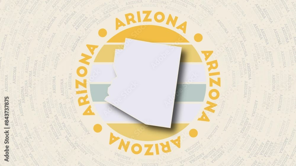 Arizona logo intro. Badge with the circular name and map of the US ...