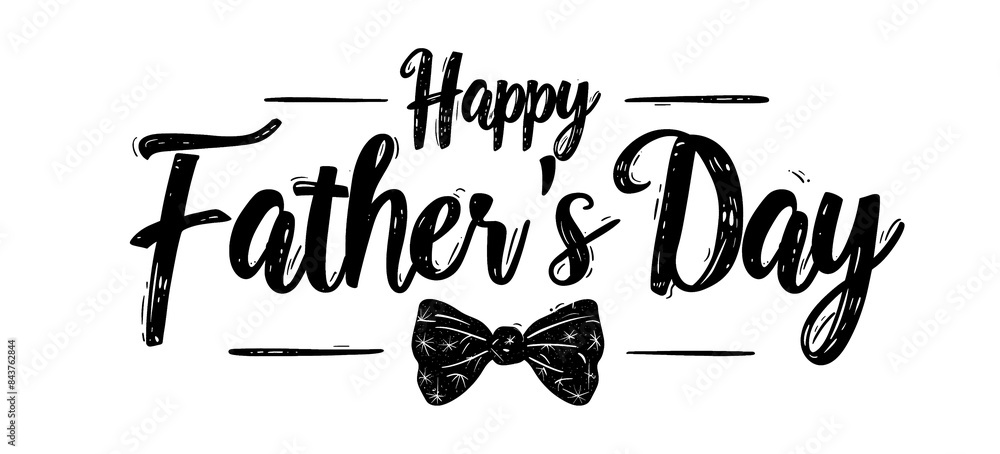 Happy Father’s Day Typography Banner with Bow Tie Design - Sale ...