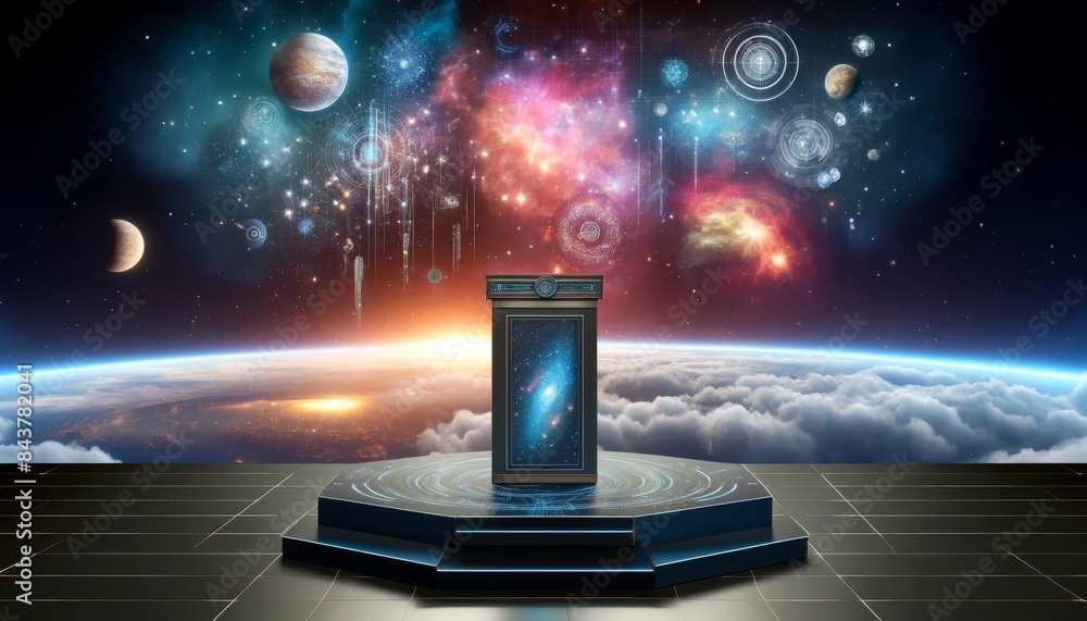 Galaxy stage with podium on space background, Milky way, Space, Fantasy ...