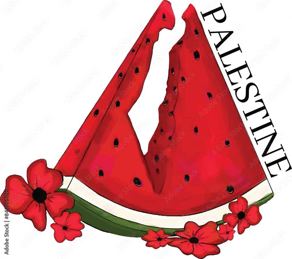 Free Palestine, free Gaza T-shirt print, Palestine map, Watermelon ...