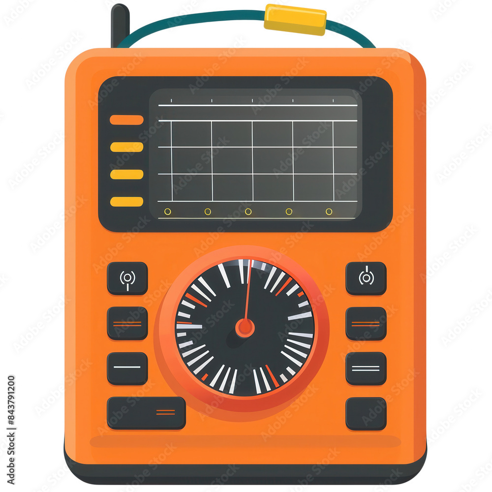 clipart illustration of an orange and black multimeter, isolated on ...