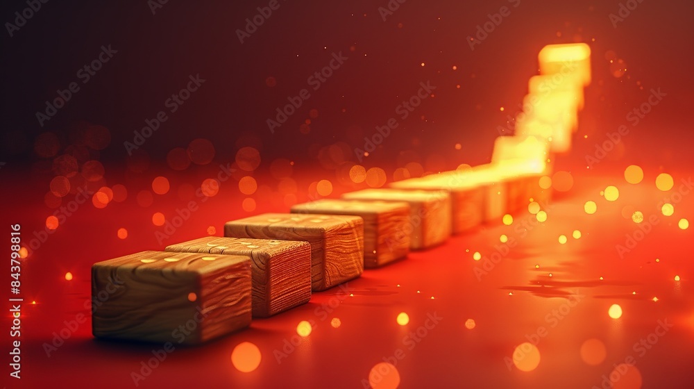 A single domino at the start of a long, complex chain reaction ...