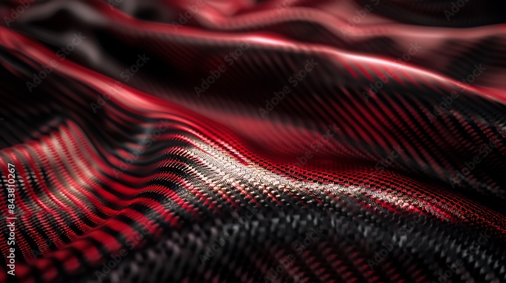 ภาพประกอบสต็อก Produce a dark red carbon fiber texture in an abstract ...