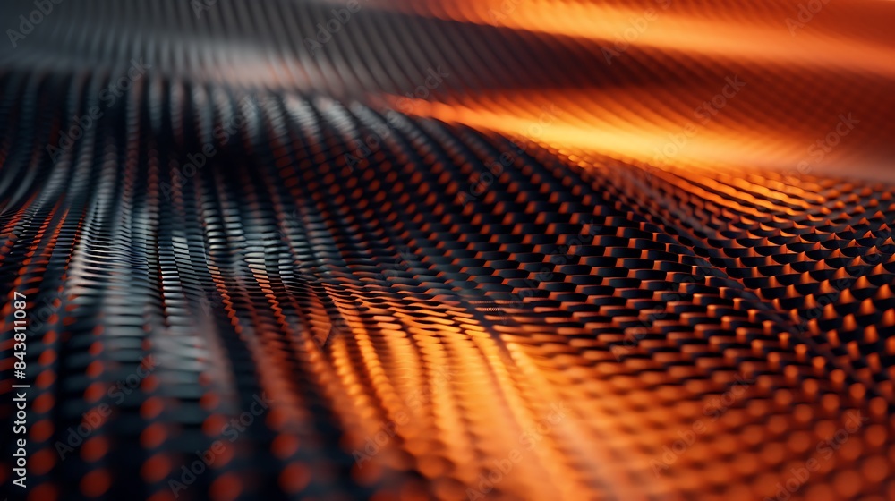 Render an abstract background featuring dark orange carbon fiber ...