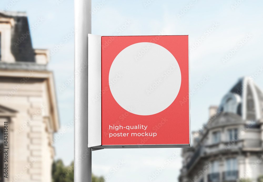 Street Outdoor Pillar Glued Poster Advertising Billboard Mockup ...