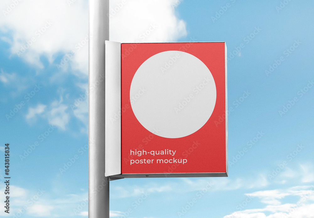 Street Outdoor Pillar Glued Poster Advertising Billboard Mockup ...