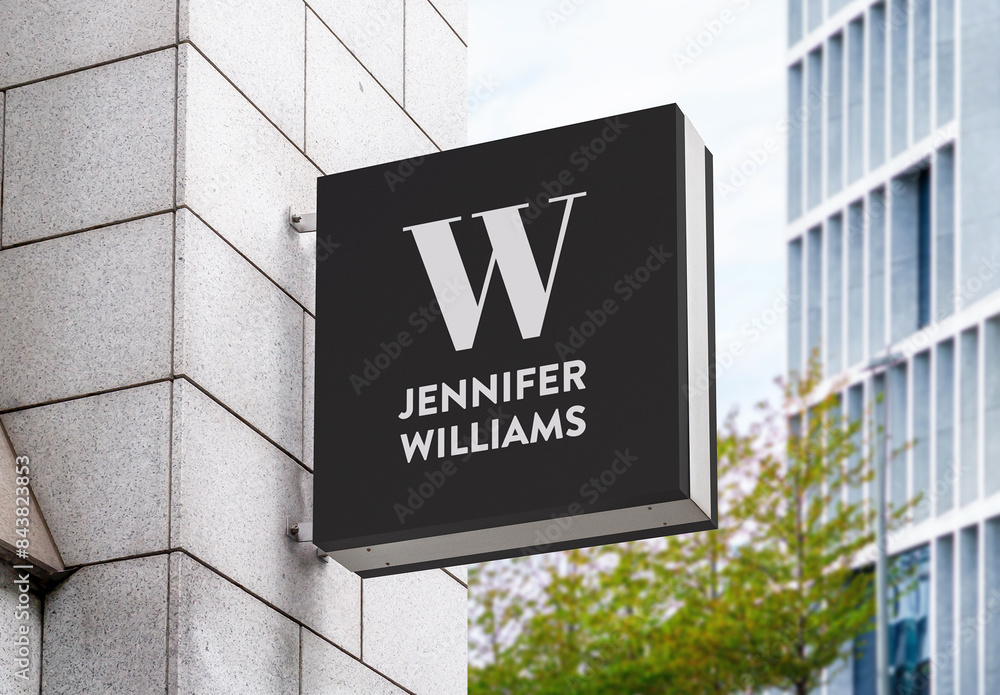 Logo Mockup Template Style Effect Wall Badge Sign Signboard Metal Text ...