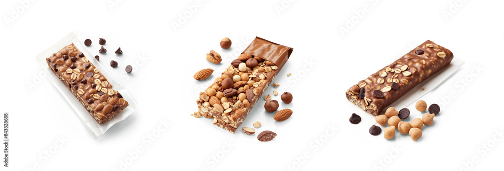 muesli protein cereal bars with honey chocolate chip nuts, vegan good ...