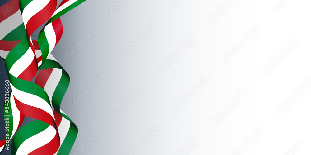 Italian flag ribbon banner, background, poster, card, template, layout ...