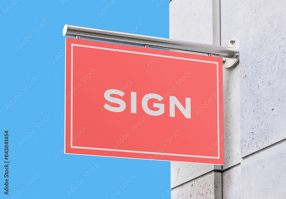 Logo Mockup Template Style Effect Wall Badge Sign Signboard Metal Text ...